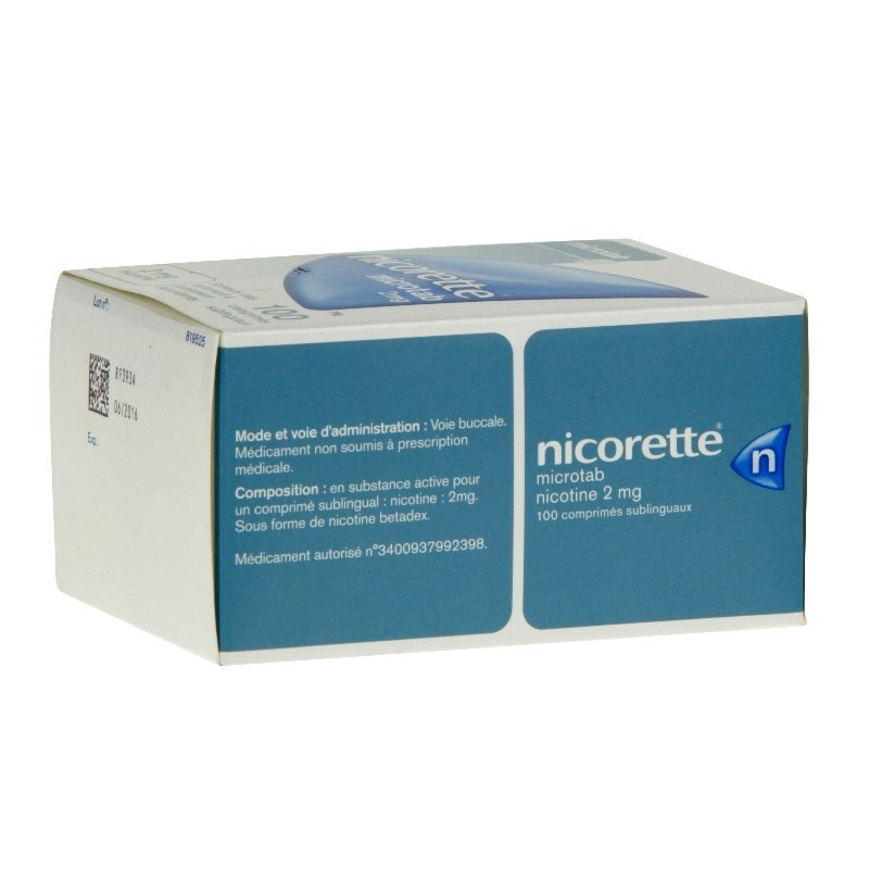 Nicorette microtab 2mg 100 compriméq sublinguaux | Izyshop